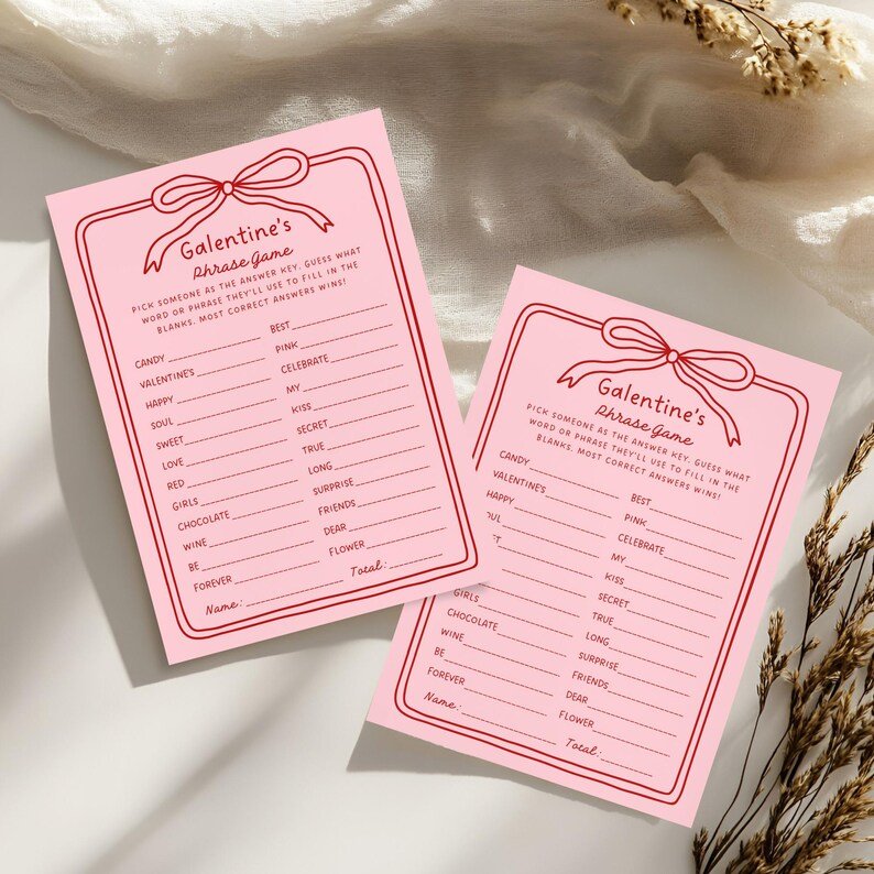 Galentines Phrase Game, Printable Valentines Day Party Activity, Fun ...