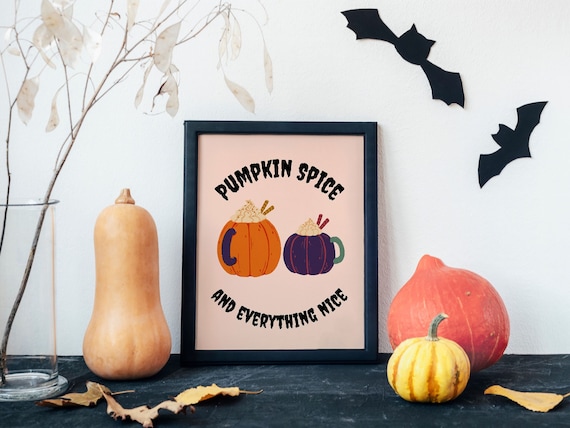 Pumpkin Spice Latte Sign Coffee Bar Printable Fall Kitchen - Etsy