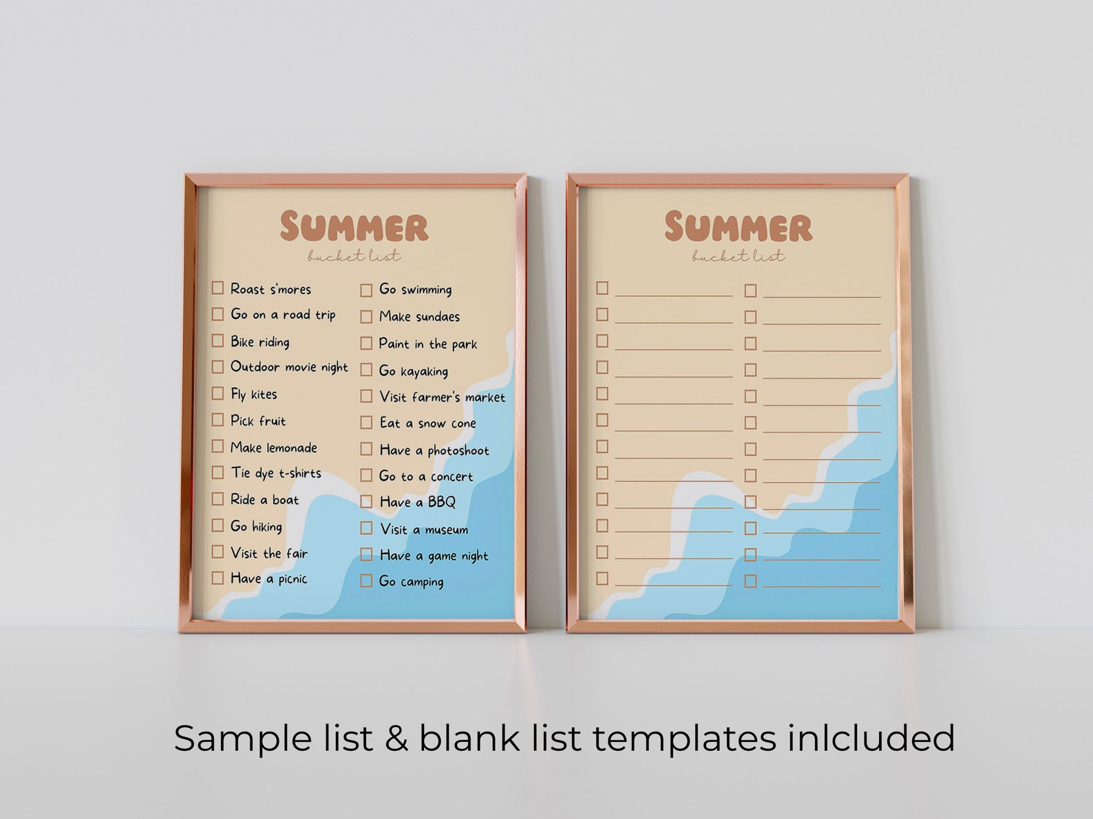 Summer Bucket List Template, Summer Checklist Printable, Summer ...