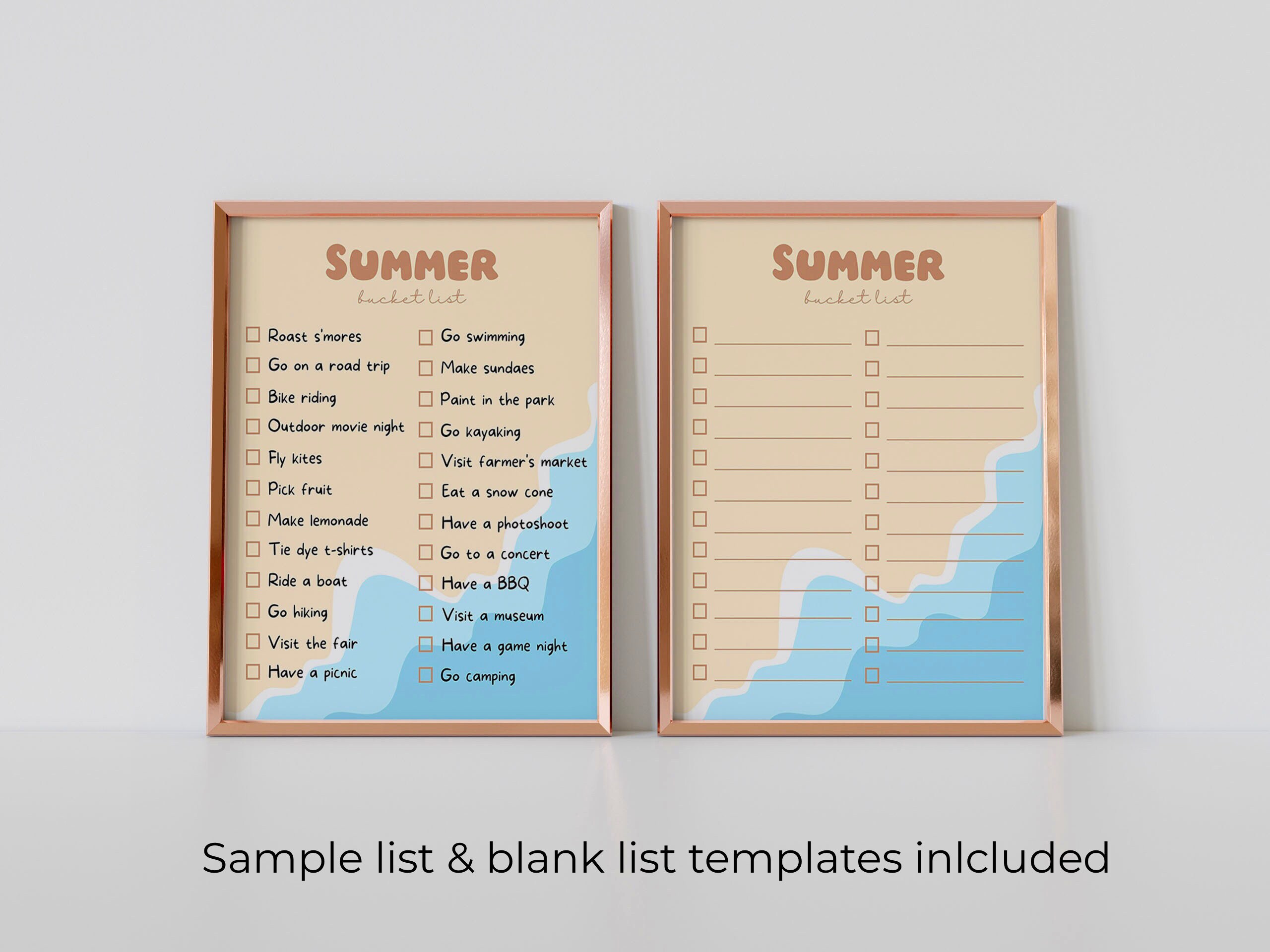 Summer Bucket List Template, Summer Checklist Printable, Summer ...
