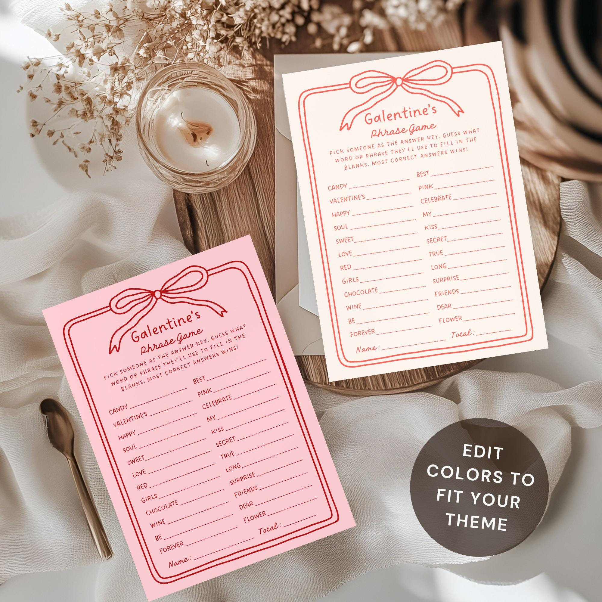 Galentines Phrase Game, Printable Valentines Day Party Activity, Fun ...