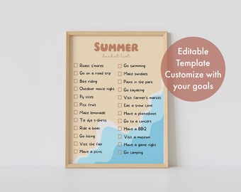 Summer Bucket List for Kids Printable Summer Activities Checklist ...