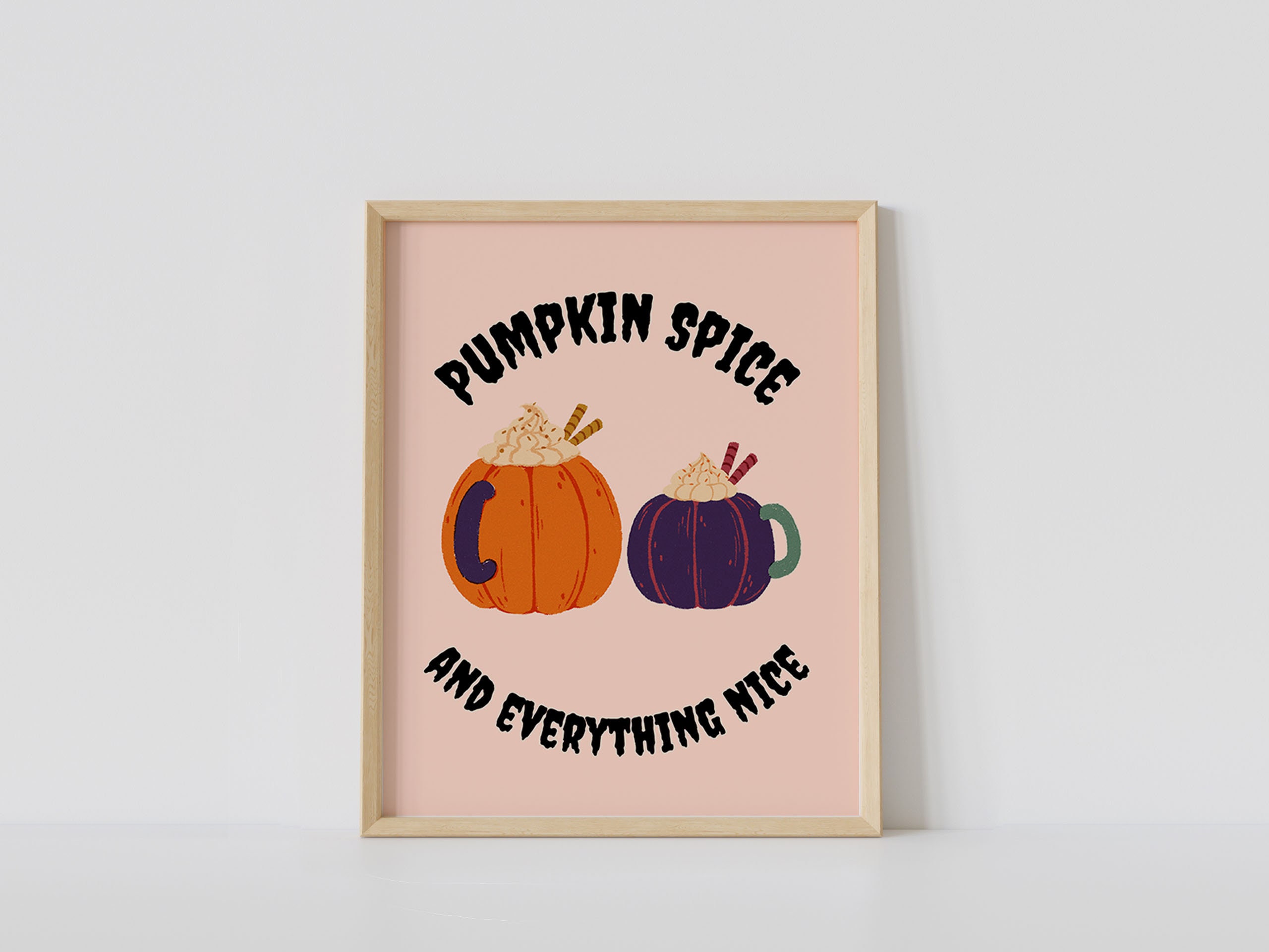 Pumpkin Spice Latte Sign Coffee Bar Printable Fall Kitchen - Etsy