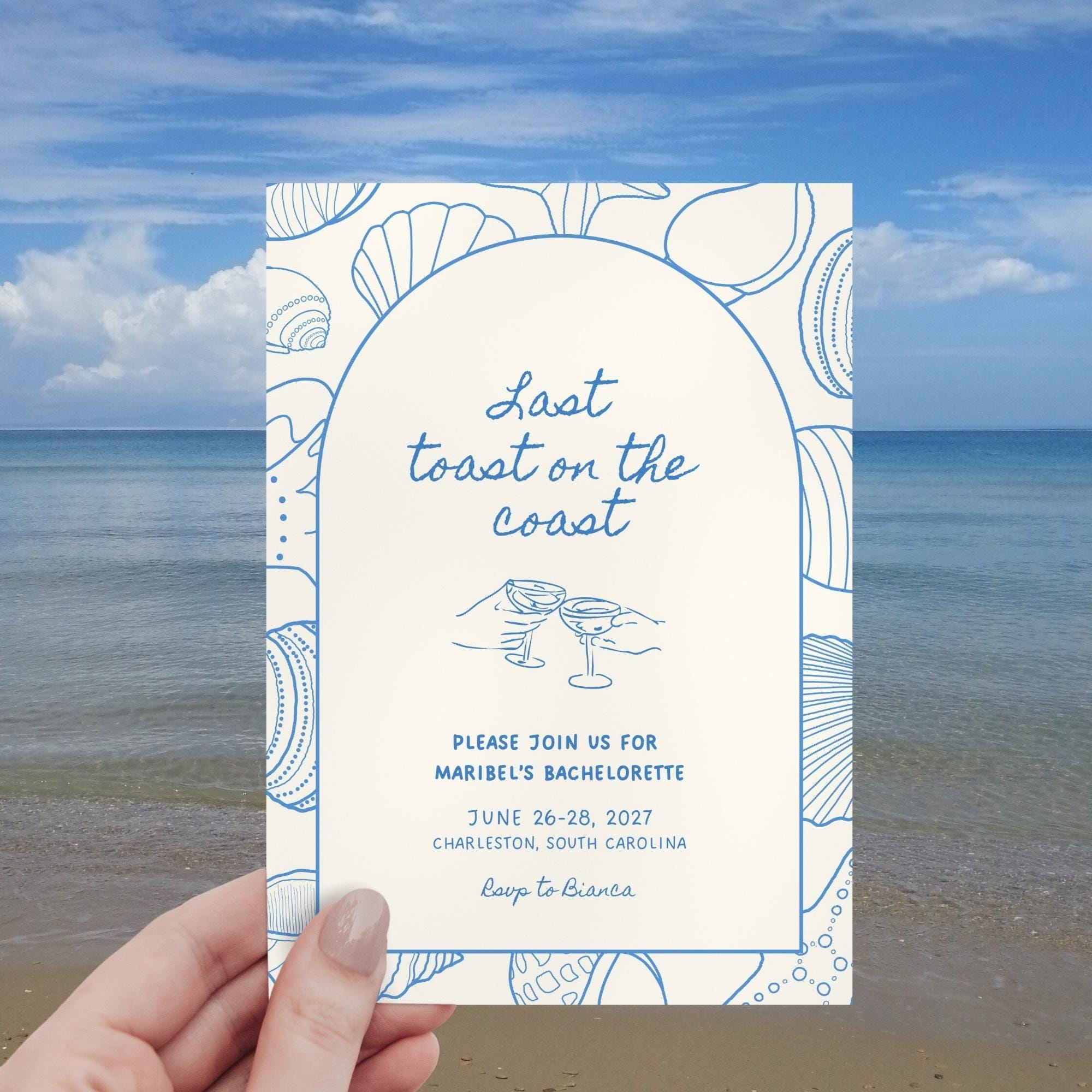 Last Toast on the Coast Invitation, Coastal Bachelorette Weekend ...