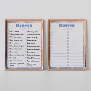Winter Bucket List Template, Editable Christmas Bucket List, Christmas ...