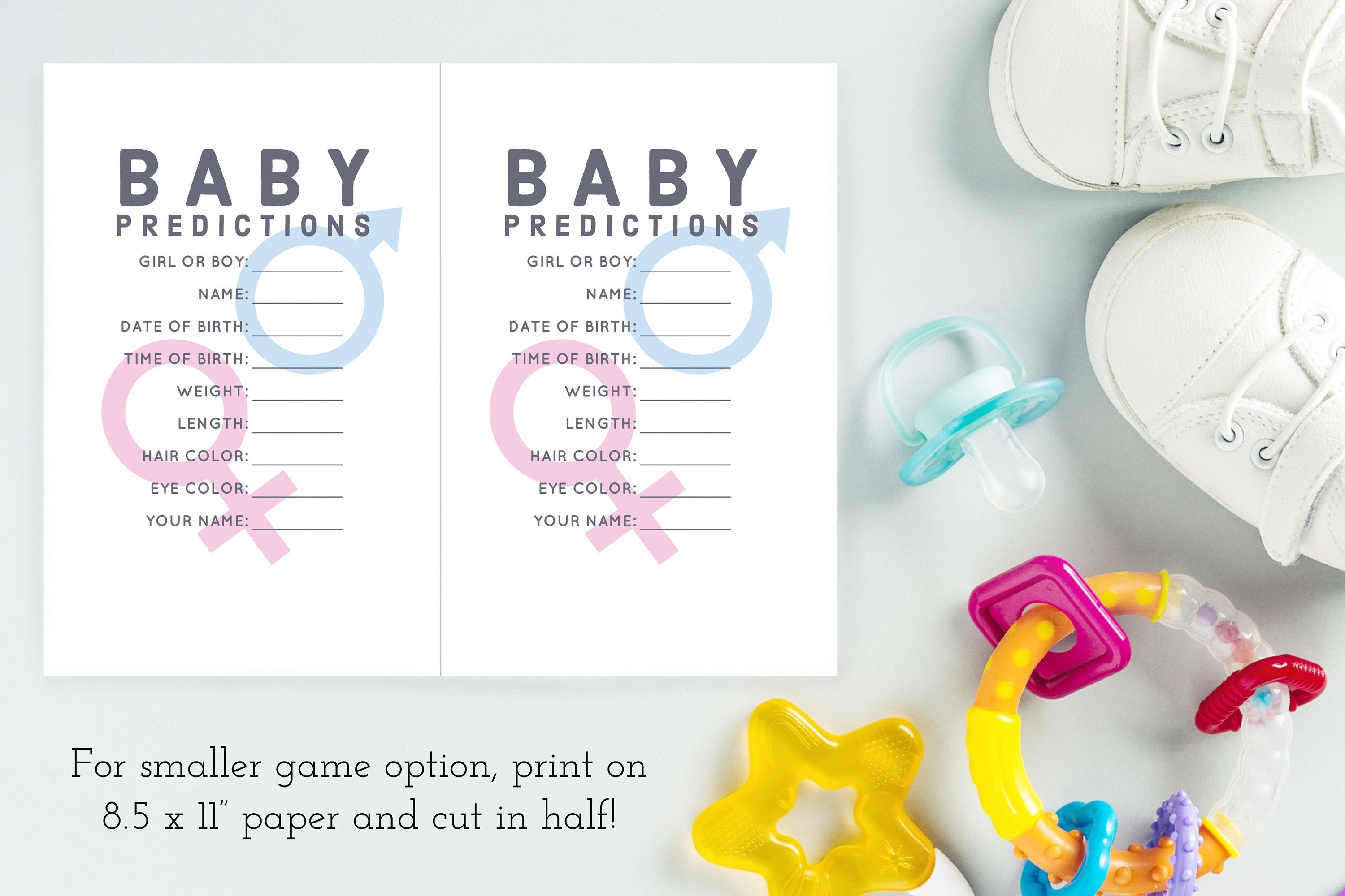 Gender Reveal Guess Game, Baby Prediction Cards, Gender Reveal Party ...