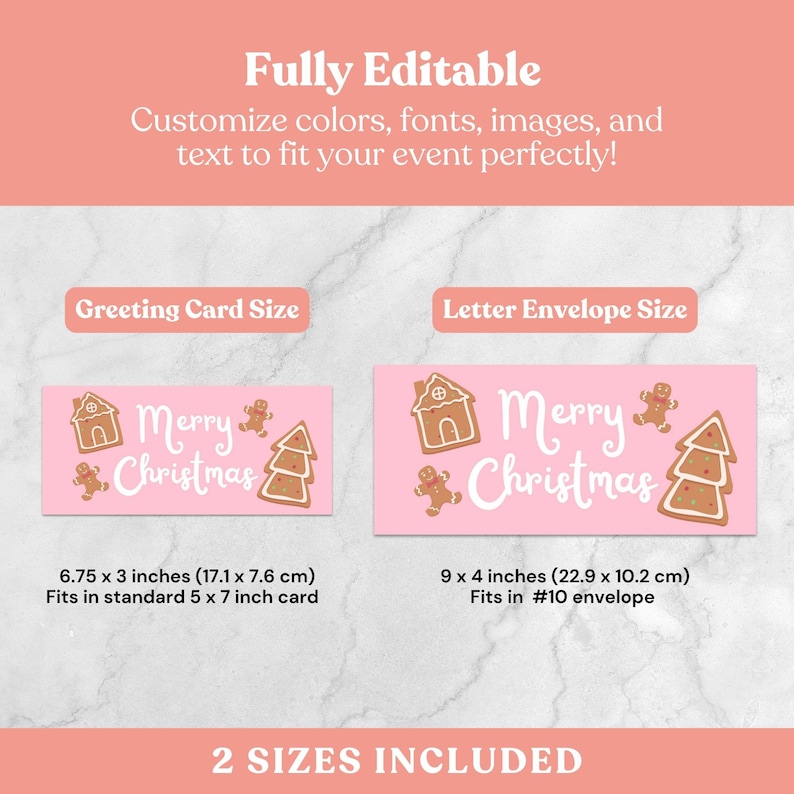 Christmas Gift Coupon Template, Editable Pink Gingerbread Certificate ...