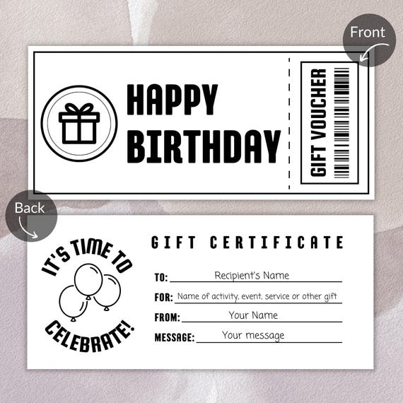 Printable Birthday Voucher Free, Custom Printable Birthday Gift