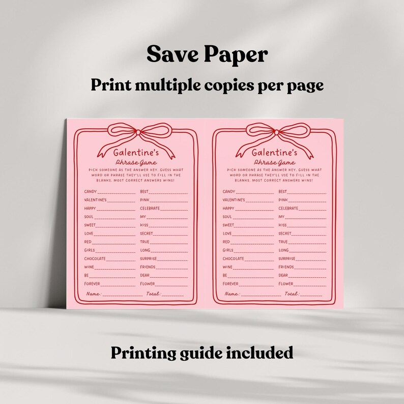 Galentines Phrase Game, Printable Valentines Day Party Activity, Fun ...