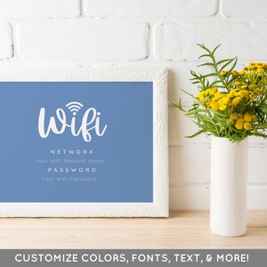 Wifi Password Sign Printable, Wifi Sign Template, Editable Wifi Sign ...