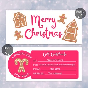 Holiday Gift Certificate Template, Christmas Gift Coupon, Editable ...