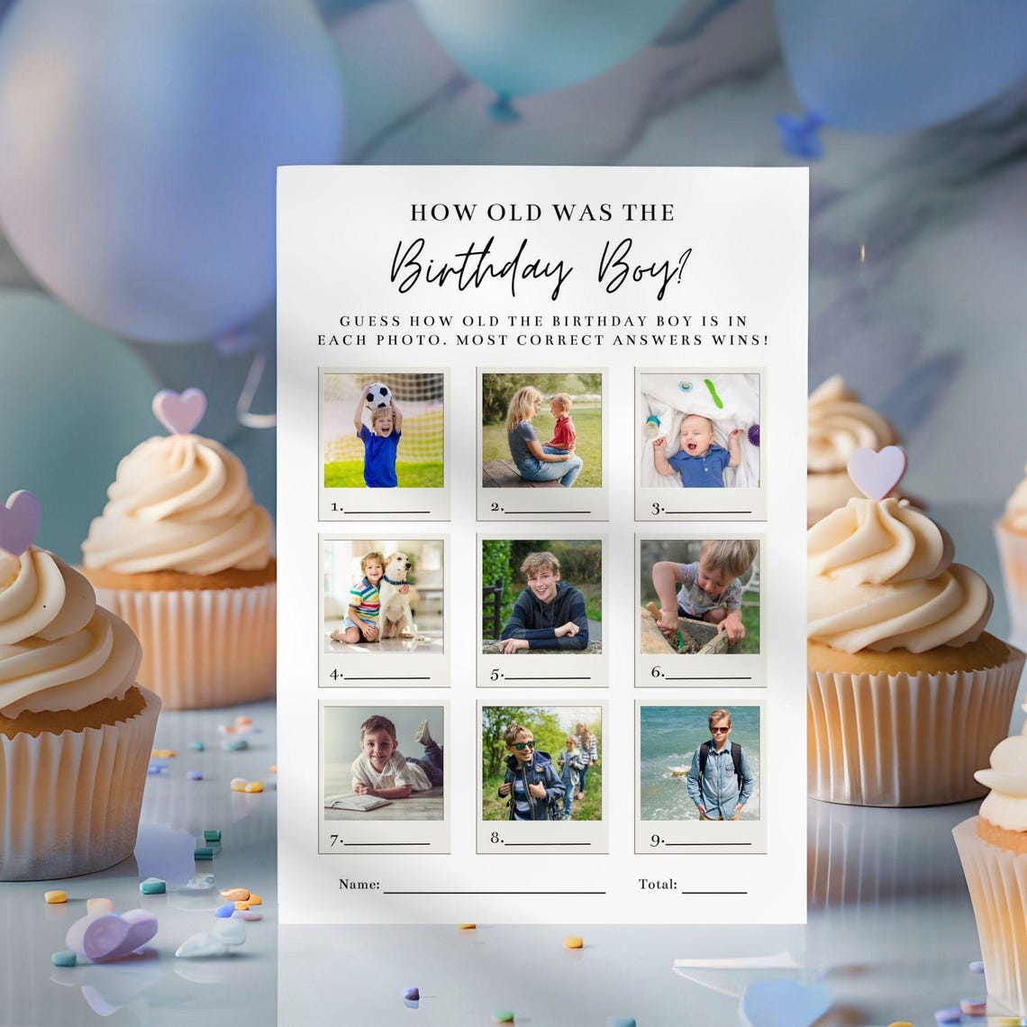 Birthday Boy Guessing Game, Editable Party Games for Him, Printable ...