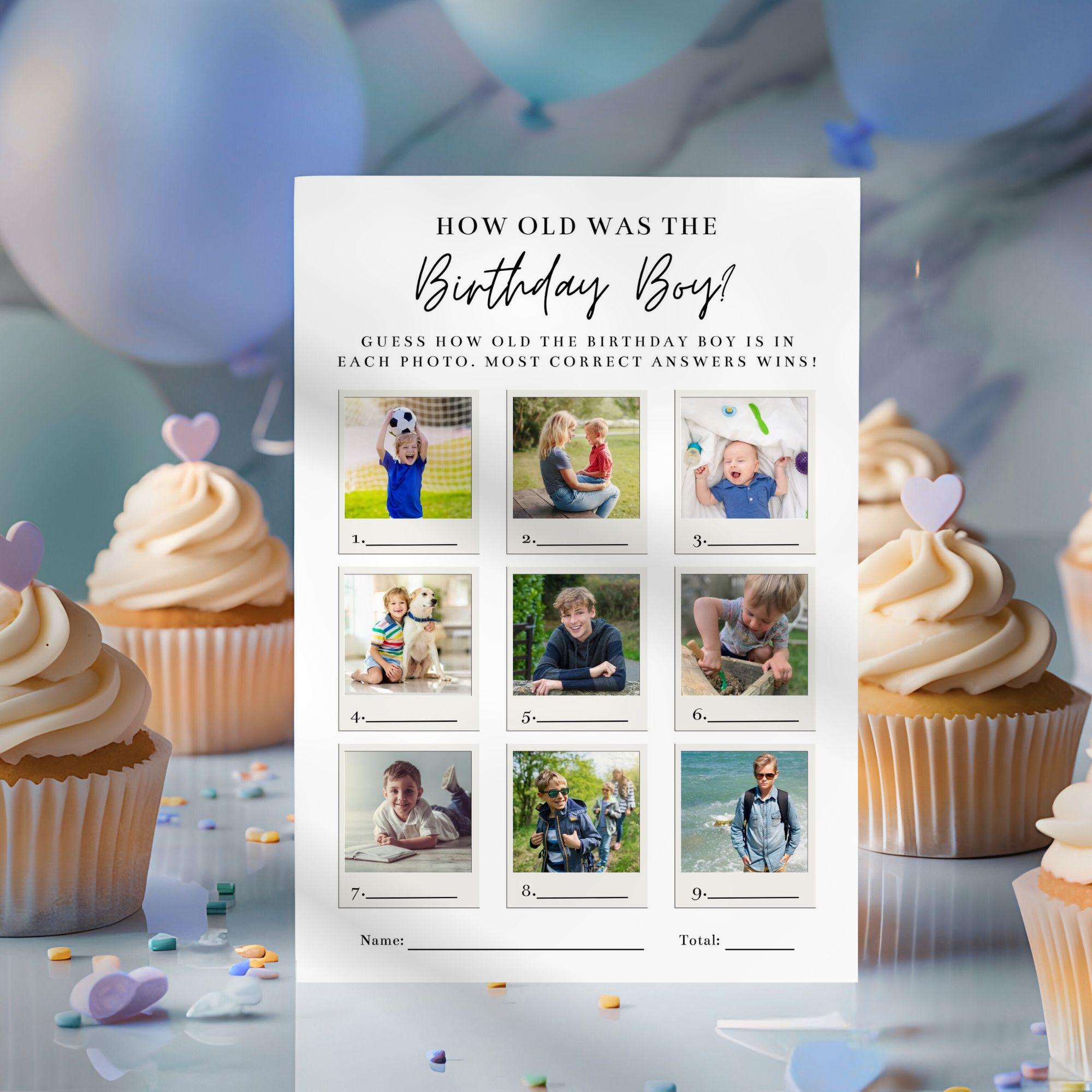Birthday Boy Guessing Game, Editable Party Games for Him, Printable ...