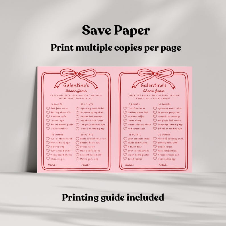 Galentines Phone Game, Whats on Your Phone Printable, Valentines Party ...