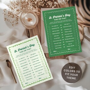 St Patricks This or That Game, Printable St Paddys Party Activity ...