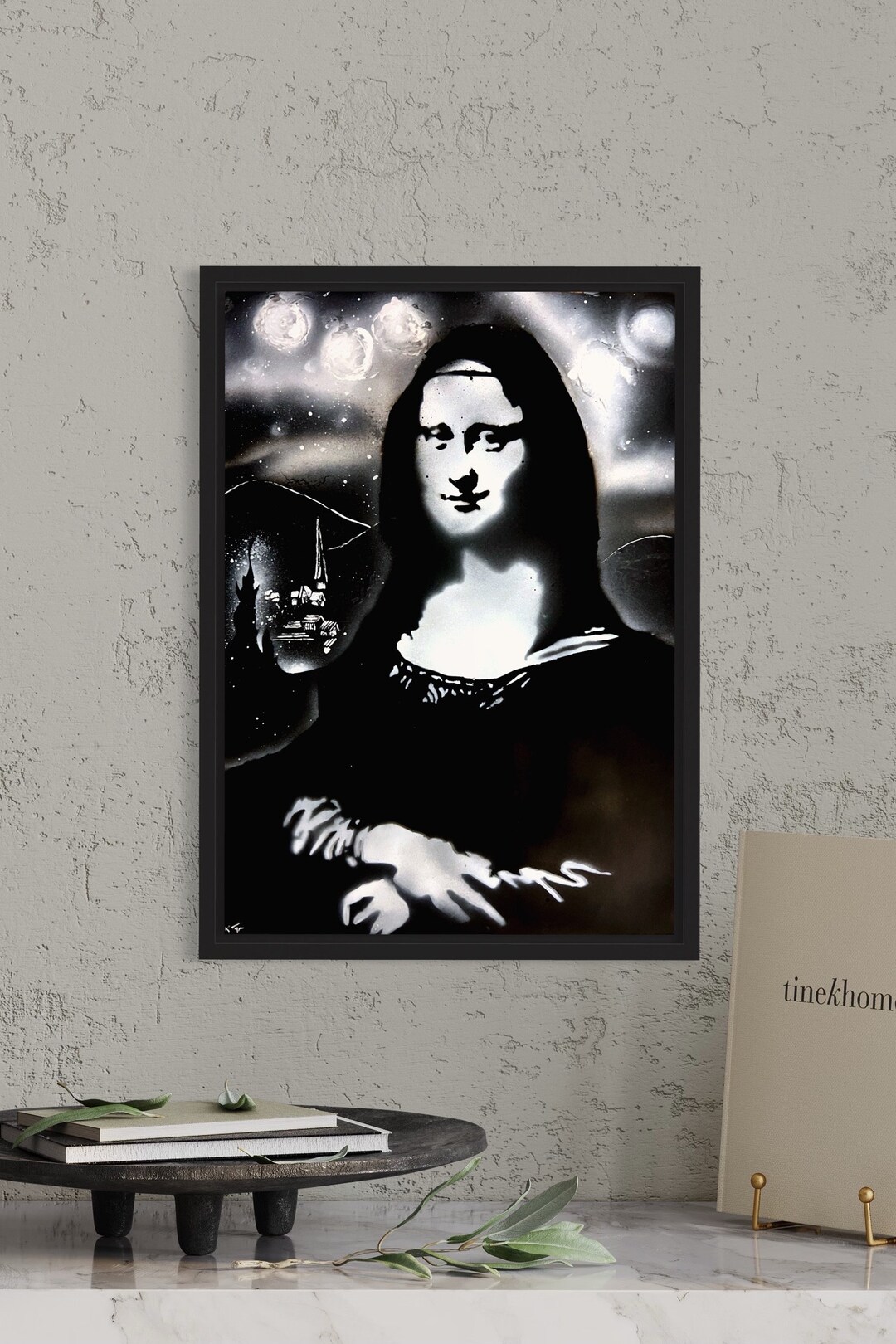 Starry Night Mona Lisa Spray Painting - Etsy