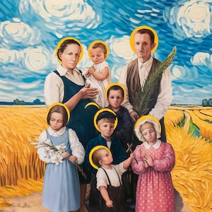 Icon of the Blessed Ulma Family Brushed Aluminum Ikona Błogosławiona ...