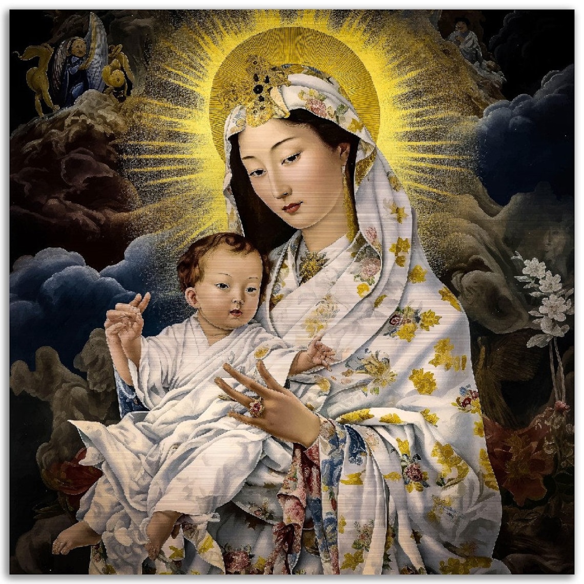 Virgin of Akita Brushed Aluminum Icon Our Lady of Japan Marian ...