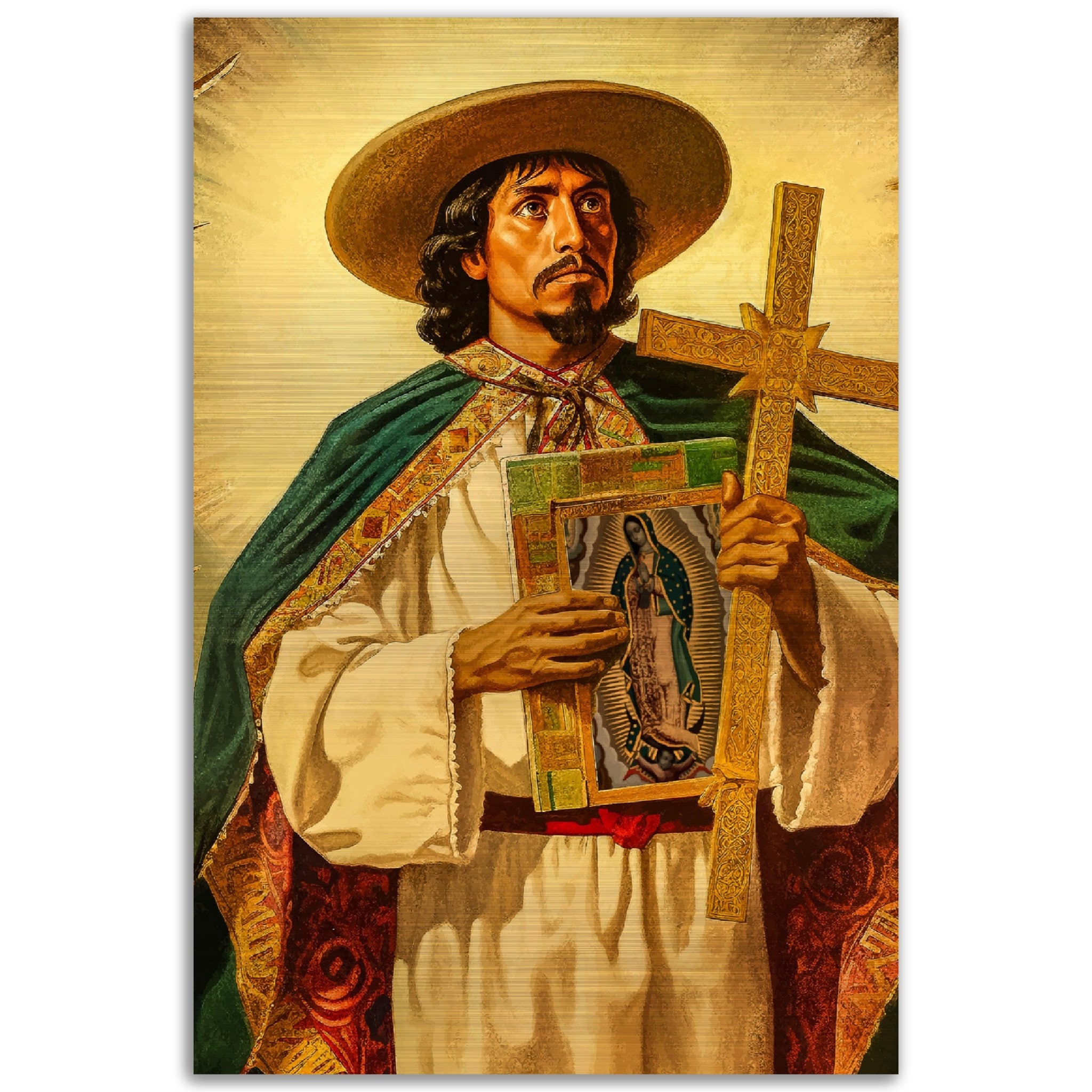 Saint Juan Diego Brushed Aluminum Icon San Juan Diego Cuauhtlatoatzin ...