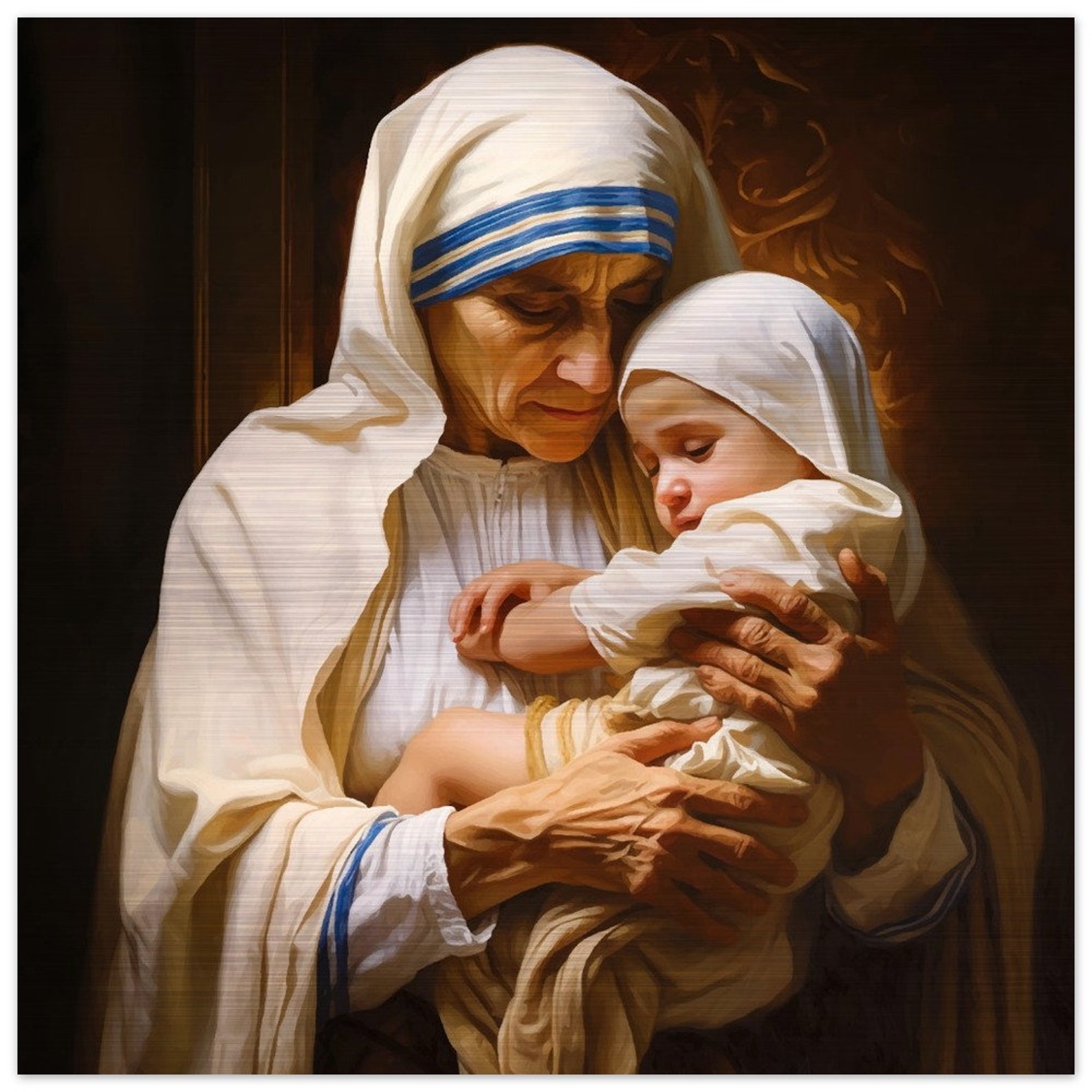 Divine Child and St. Teresa of Calcutta Icon Brushed Aluminum Mother ...