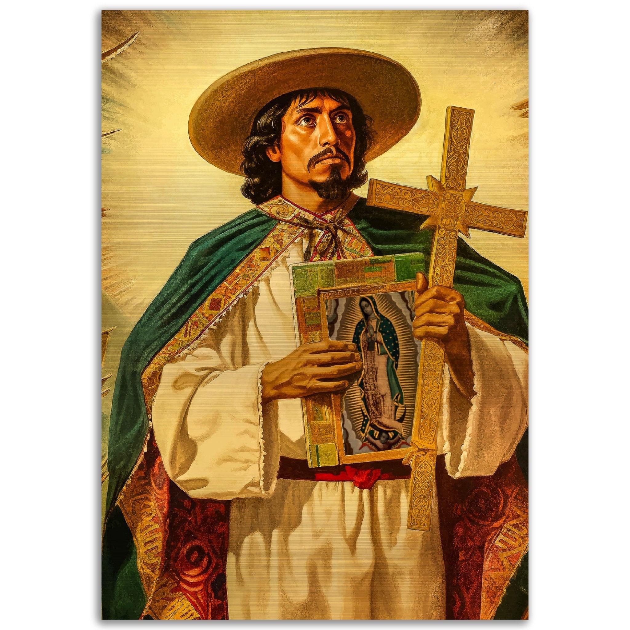 Saint Juan Diego Brushed Aluminum Icon San Juan Diego Cuauhtlatoatzin ...