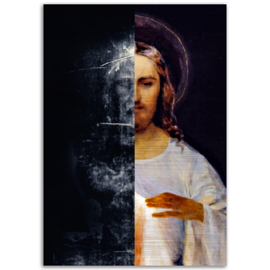 Divine Mercy and the Shroud of Turin Brushed Aluminum Icon Love and ...
