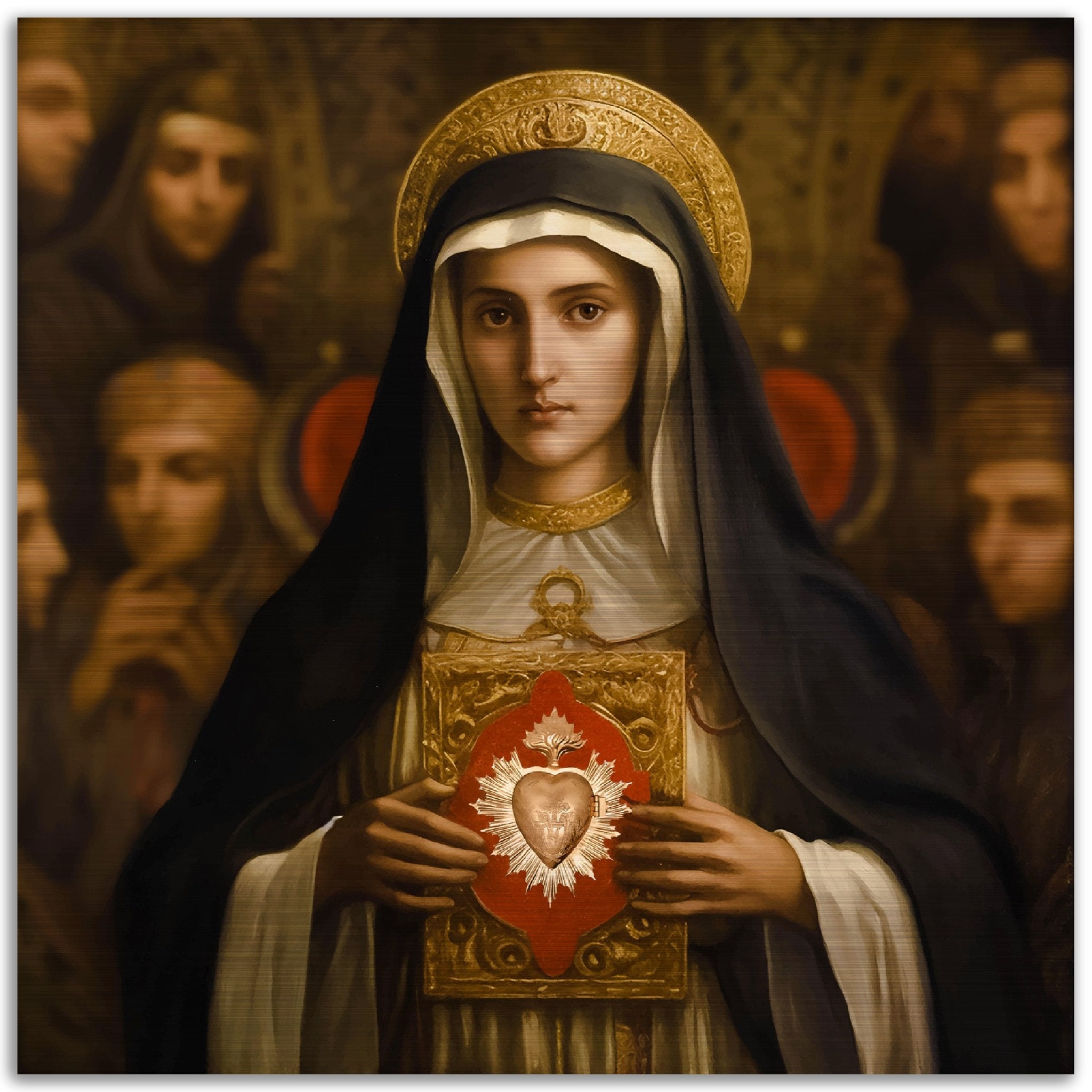 St. Margaret Mary Alacoque Brushed Aluminum Icon Sacred Heart of Jesus ...