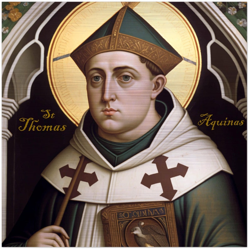 Saint. Thomas Aquinas Brushed Aluminum Icon St Tomas De Aquino - Etsy
