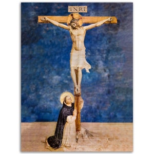 Saint Dominic Adoring the Crucifixion Brushed Aluminum Icon Fra Angelico Dominican Religious Art ...