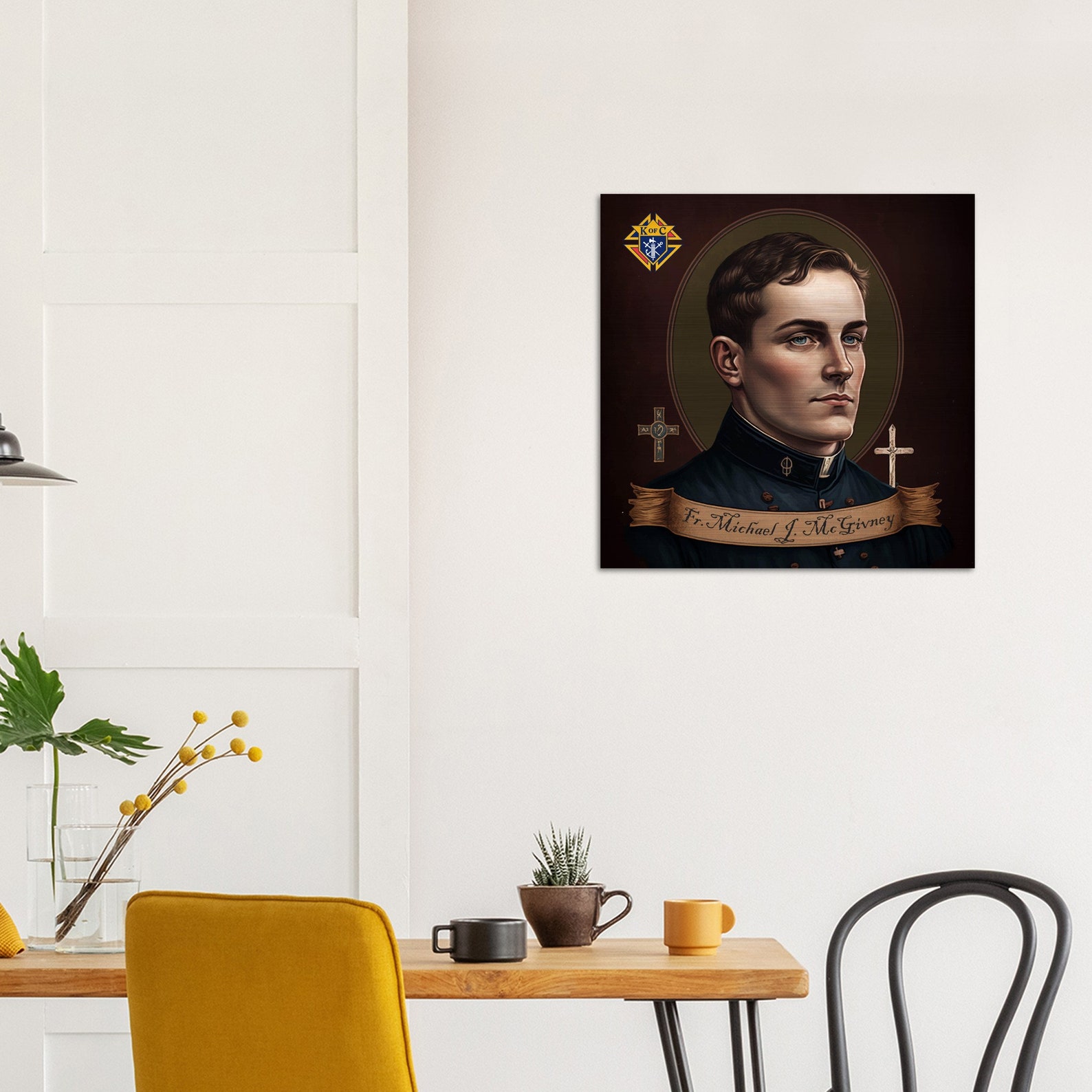 Father Michael J. Mcgivney Brushed Aluminum Icon Knights of Columbus ...