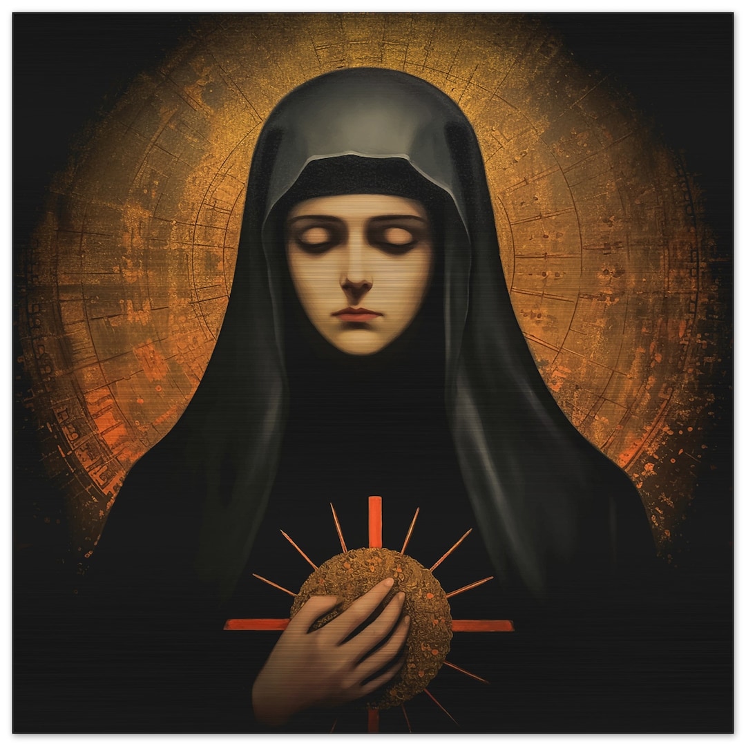 Saint Rafqa Beloved Maronite Nun Icon Brushed Aluminum Saint Rafka St ...