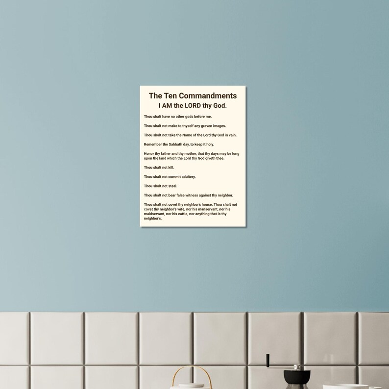 Ten Commandments Classroom Poster - Texas S.B. 10 Compliant - Classic ...