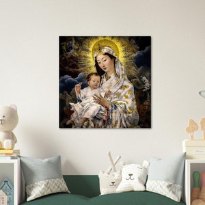 Virgin of Akita Brushed Aluminum Icon Our Lady of Japan Marian ...