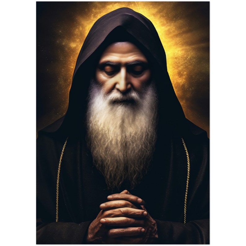 Mar Charbel, Heart Full of Compassion Icon Silk Paper Print 10 Copies ...