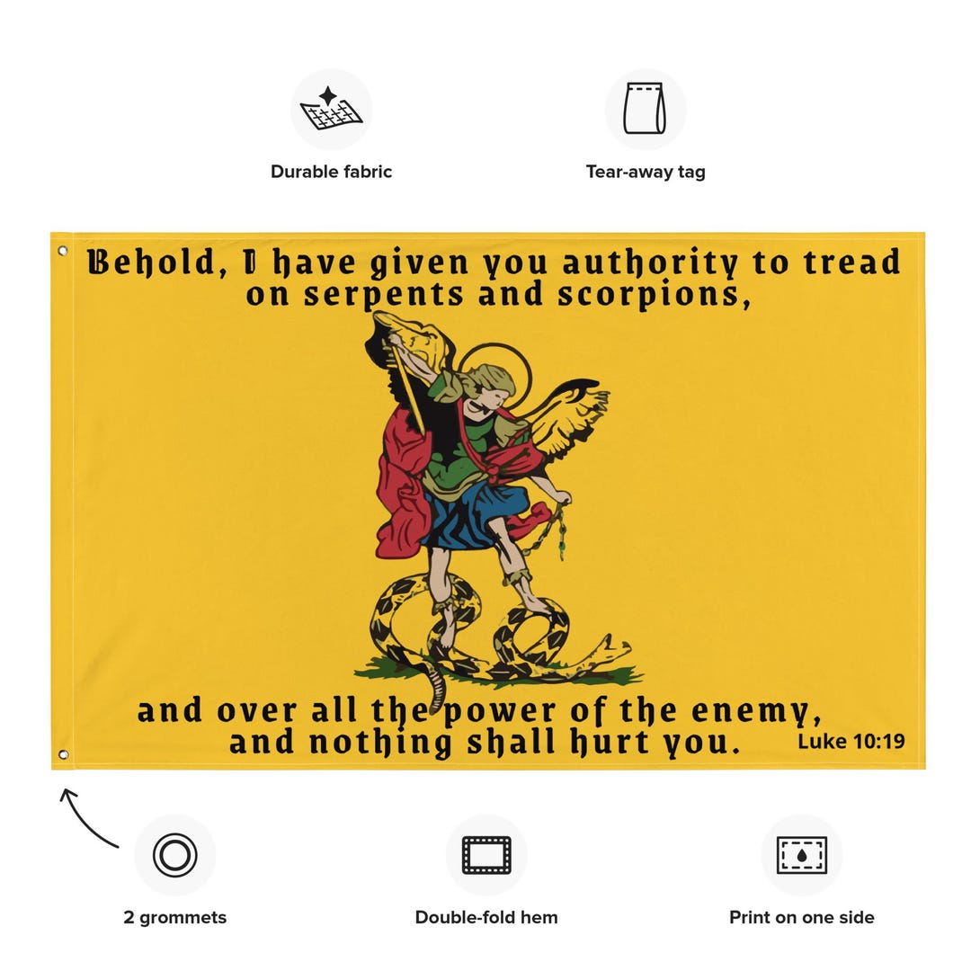 St Michael Archangel Flag With Luke 10:19 - 34.5 X 56 - Etsy