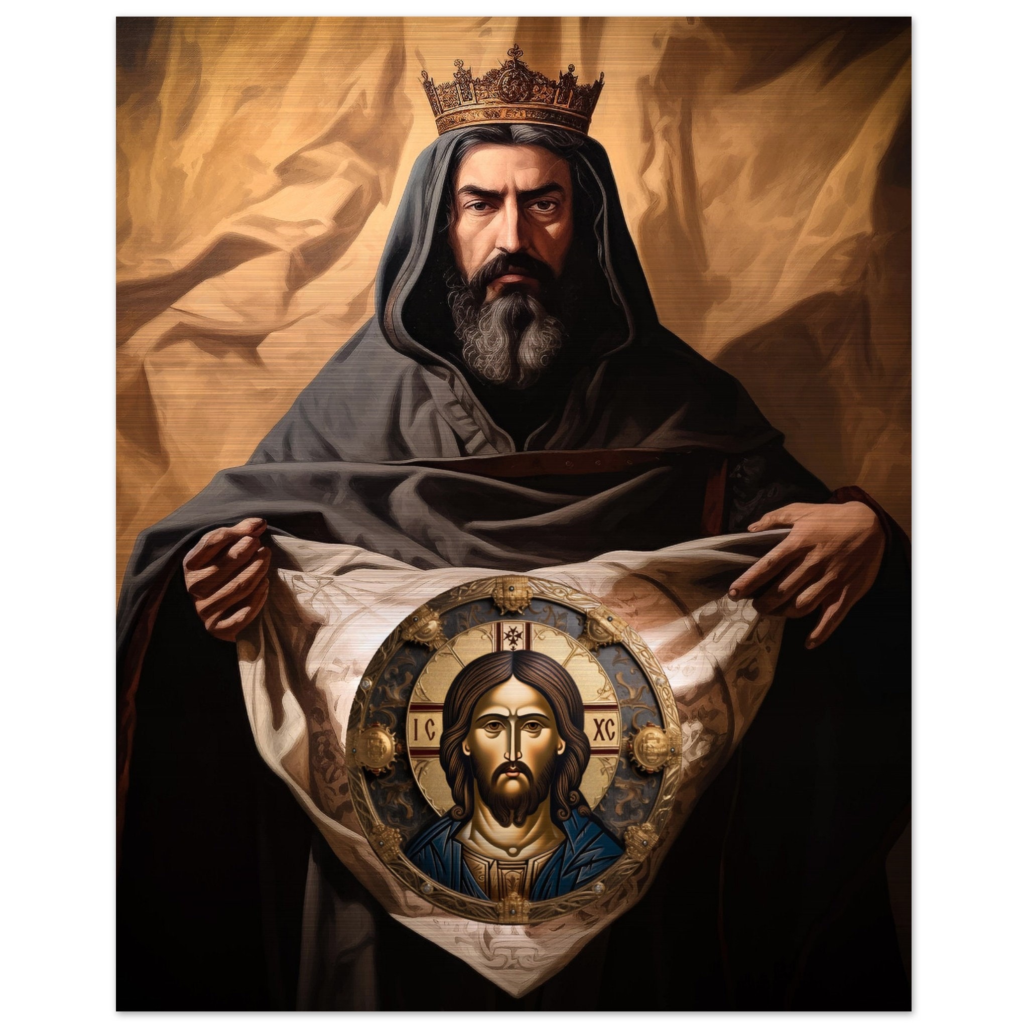 The Legend of Abgar V King of Edessa Brushed Aluminum Icon Holy Face of ...