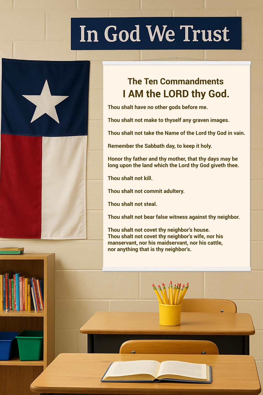 Ten Commandments 10 Classic Matte Paper Poster With Hanger Texas SB10 ...