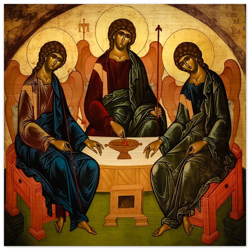 The Holy Trinity Icon Brushed Aluminum Hospitality of the - Etsy