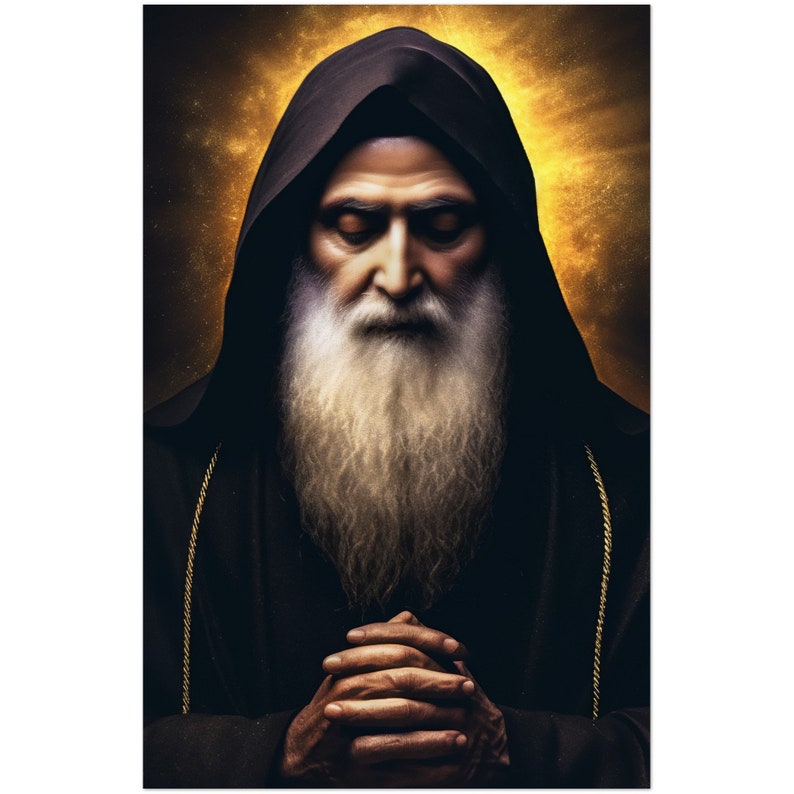 Mar Charbel Heart Full of Compassion Icon Silk Paper Print - Etsy