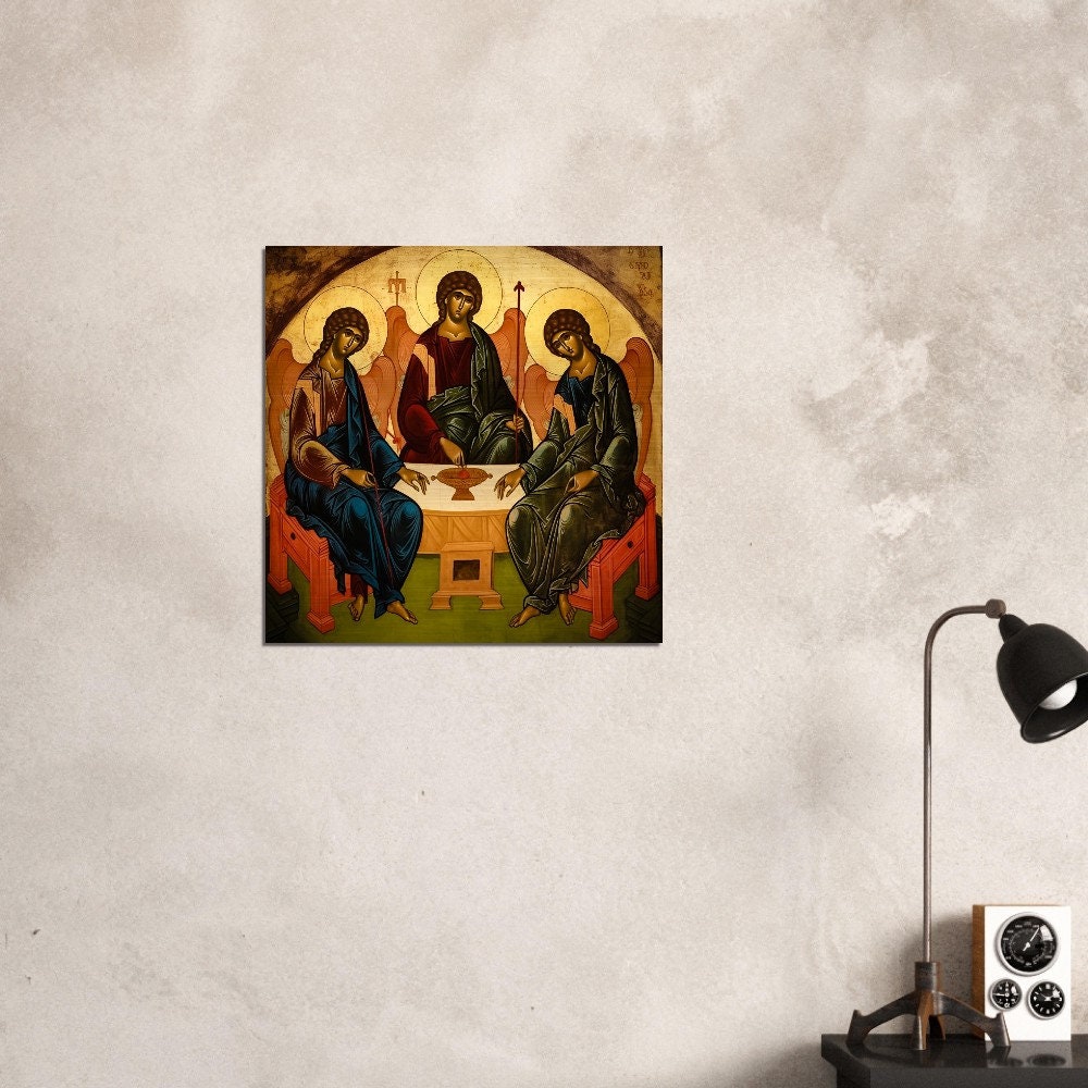 The Holy Trinity Icon Brushed Aluminum Hospitality of the Trinity - Etsy