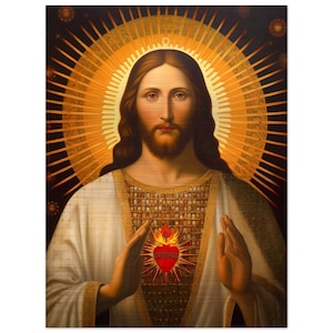 Dear Sacred Heart of Jesus Icon Brushed Aluminum Print - Etsy