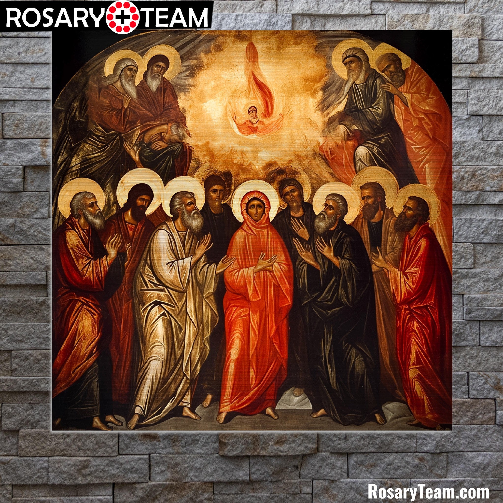 Pentecost Icon Brushed Aluminum Icono Pentecostes Apostoles Virgen ...
