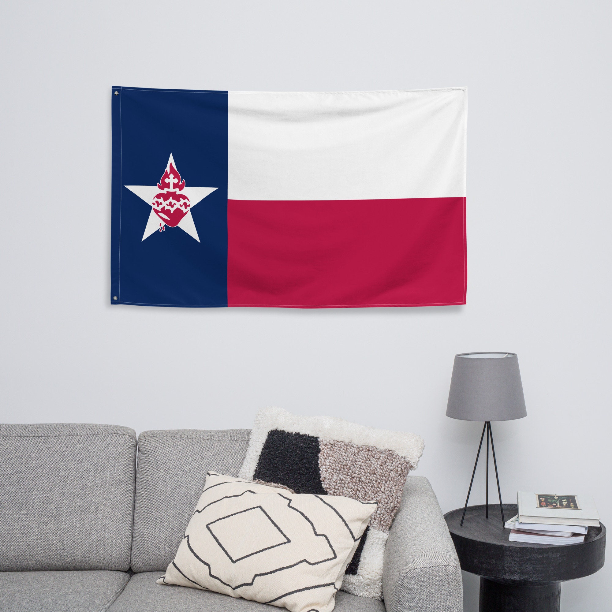 Texas State Flag With Sacred Heart of Jesus Christ Republic of Tejas ...