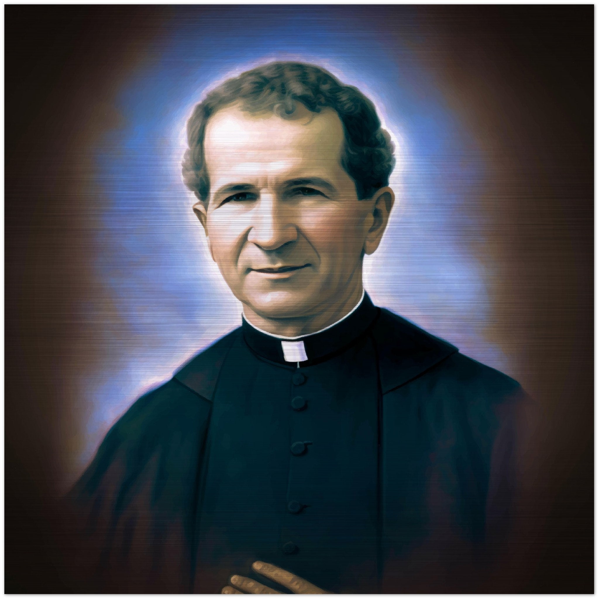 Don Bosco Brushed Aluminum Icon St. John Bosco Giovanni Melchiorre ...
