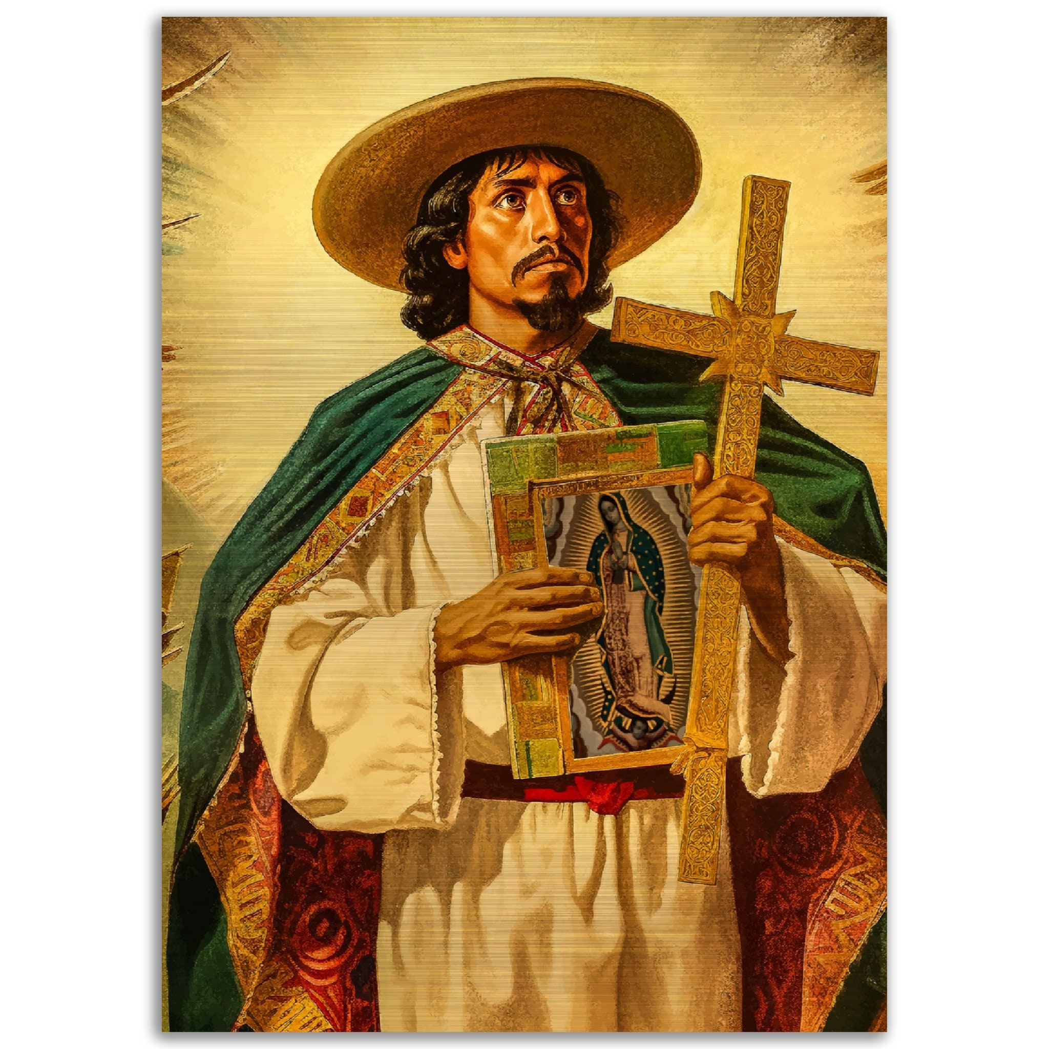 Saint Juan Diego Brushed Aluminum Icon San Juan Diego Cuauhtlatoatzin ...