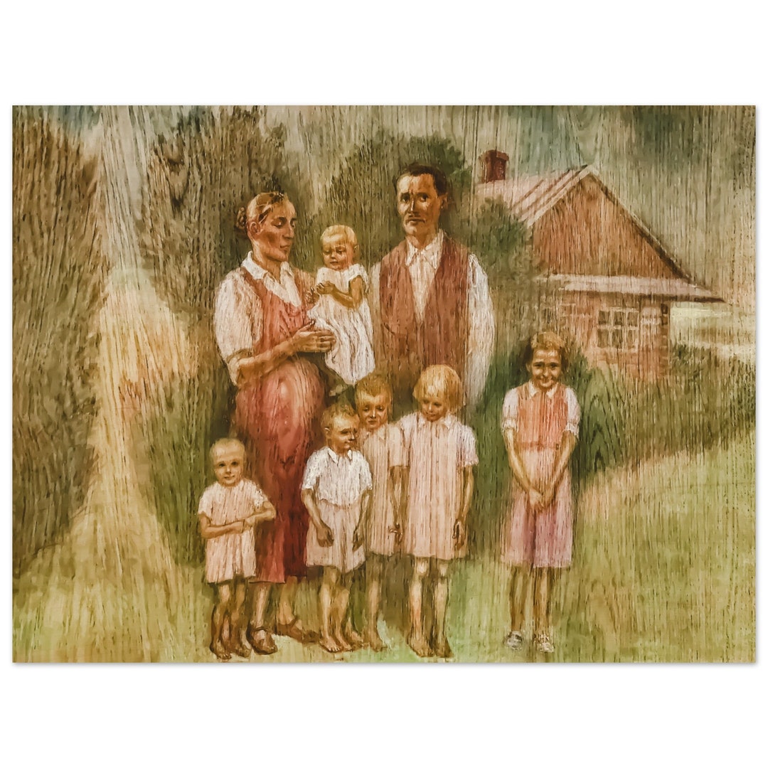Family Ulma Samaritans From Markowa Wood Prints Ikona Rodzina Ulmów - Etsy