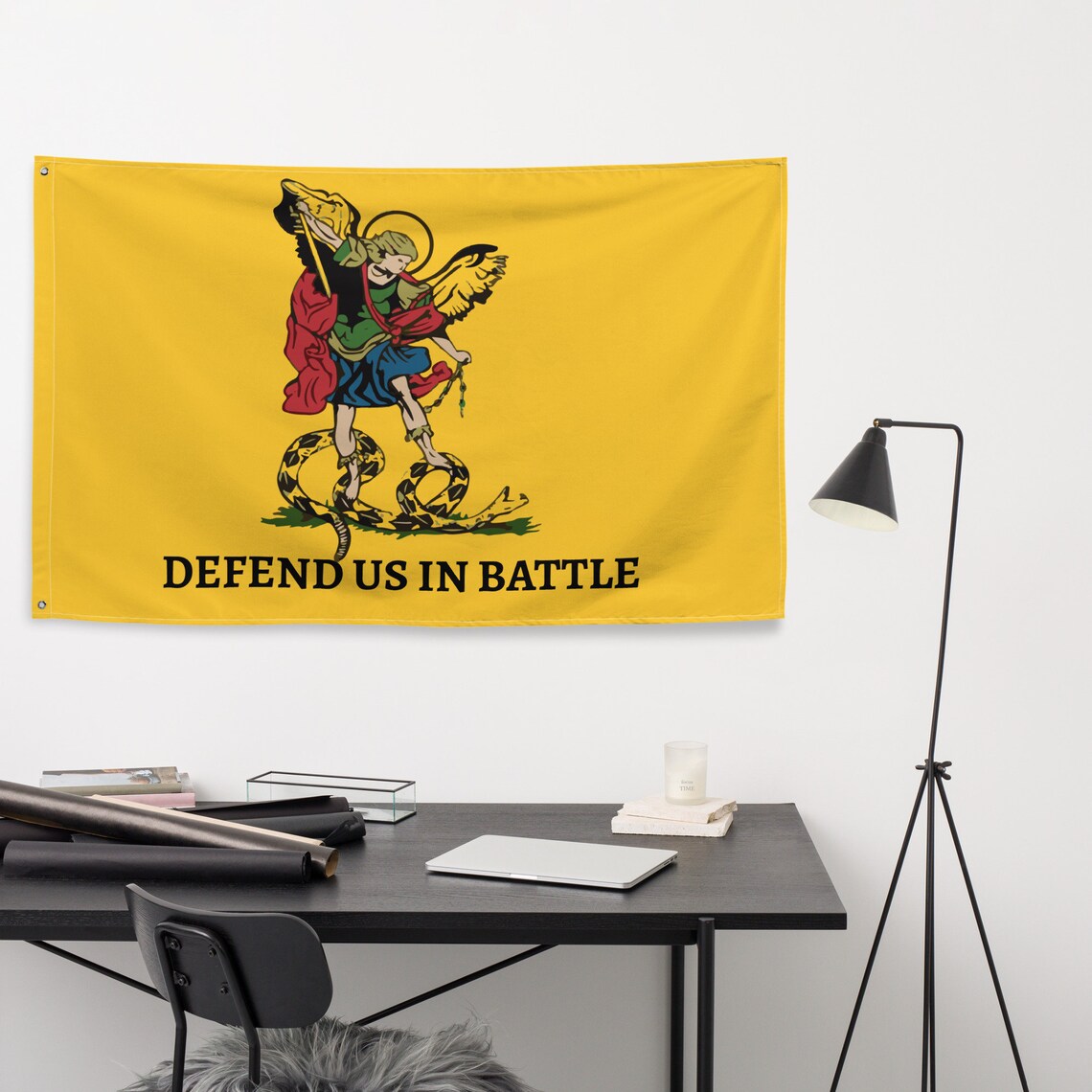 Holy Michael, the Archangel, Defend Us in Battle. Flag - Gadsden Flag ...