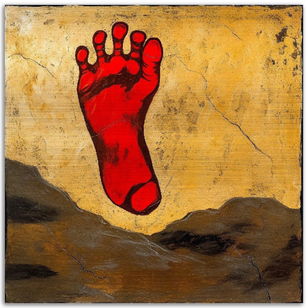 Via Dolorosa Footprint Brushed Aluminum Icon Way of Sorrow - Our Lord ...