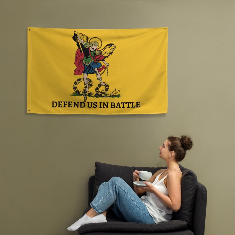 Holy Michael, the Archangel, Defend Us in Battle. Flag - Gadsden Flag ...