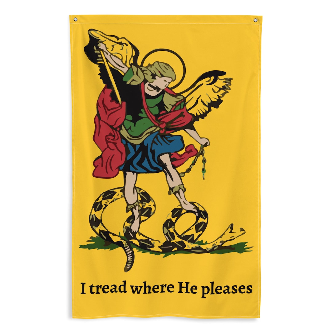 Vertical Flag Holy Michael, the Archangel, I Tread Where He Pleases - Etsy